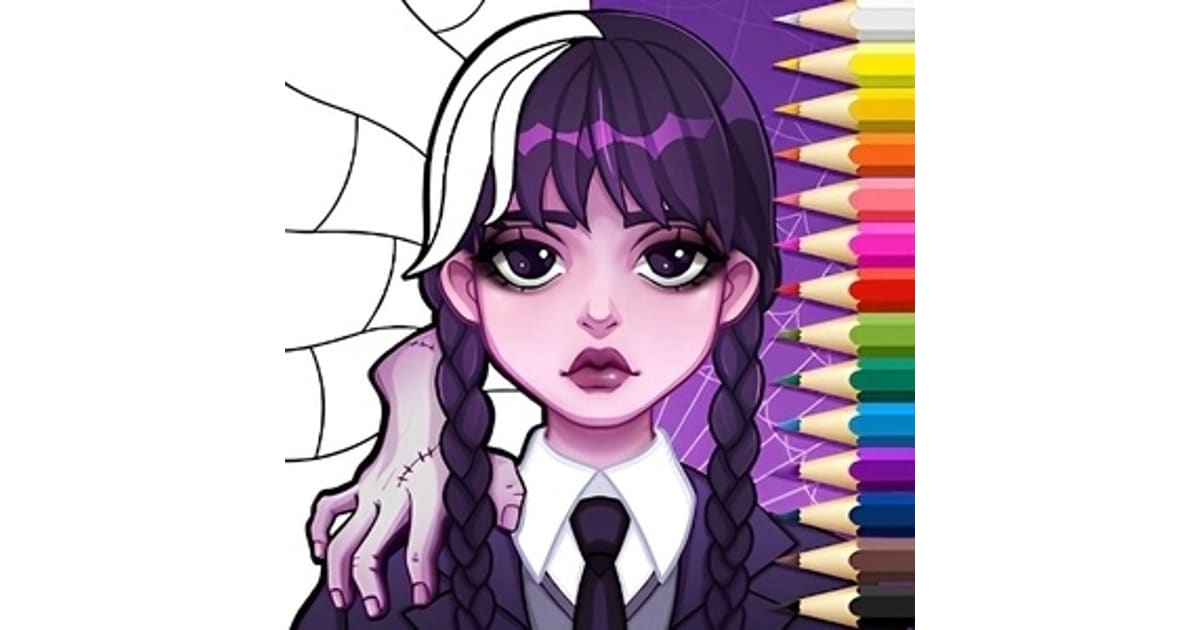 Wednesday Addams Dancing: Coloring Games On YIV