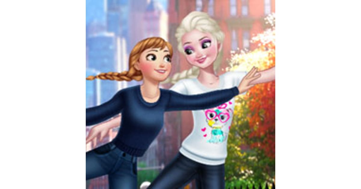 Elsa And Anna Roller Skating - Play Now For Free
